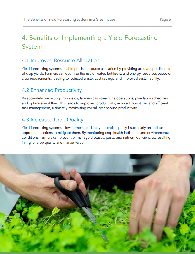 Benefits of Yield Forecasting Platform System for Commerical Greenhouses